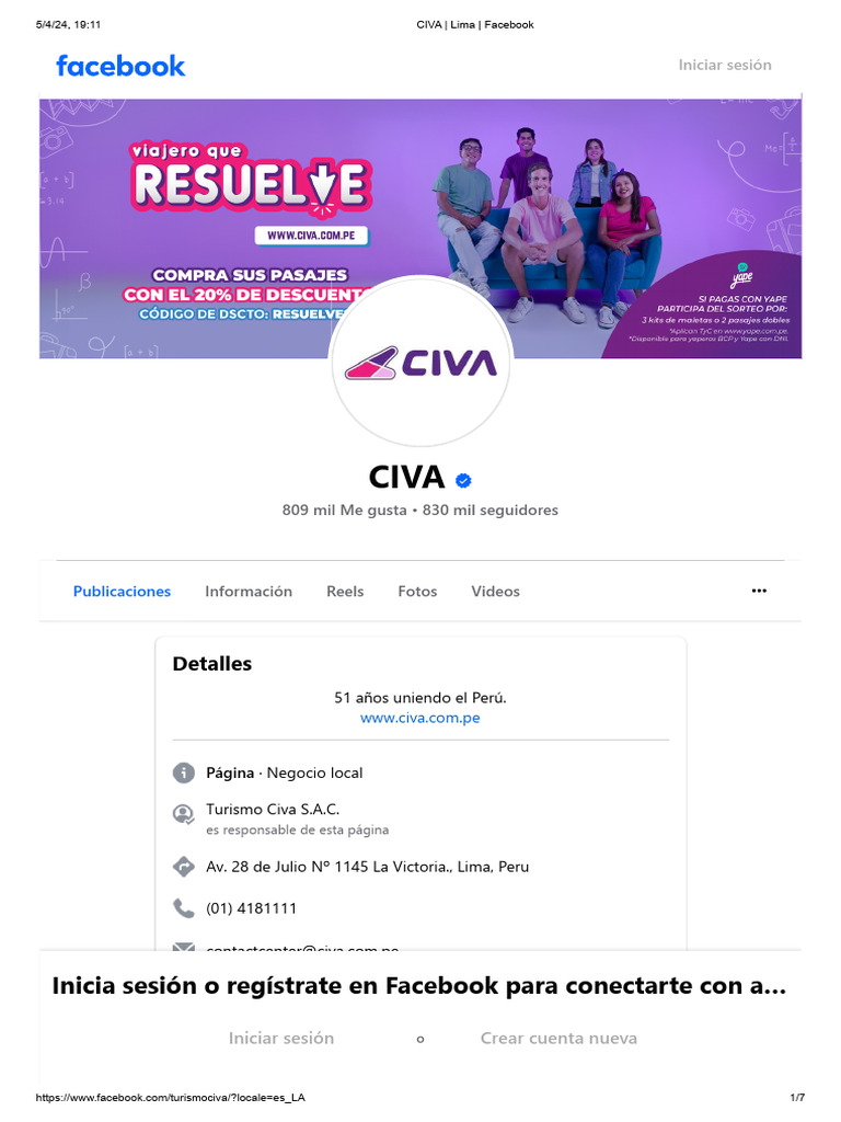 CIVA - Lima - Facebook | PDF | web 2.0 | Red social