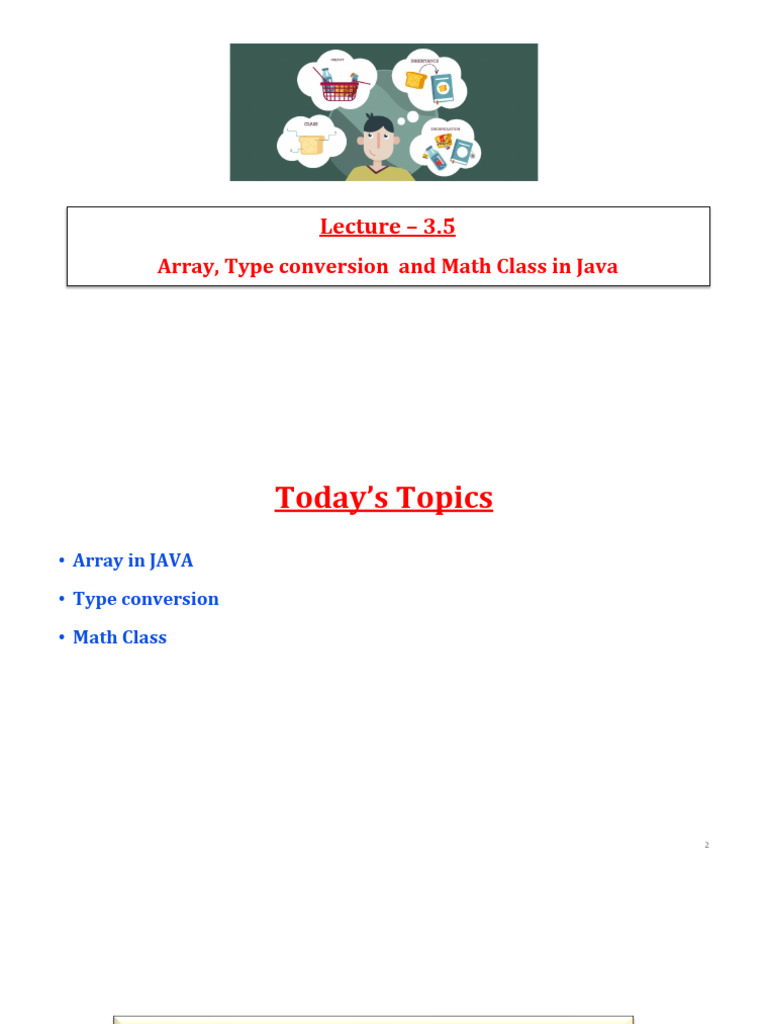 Lecture 35 Array Type Conversion Math Class Pdf Data Type String Computer Science
