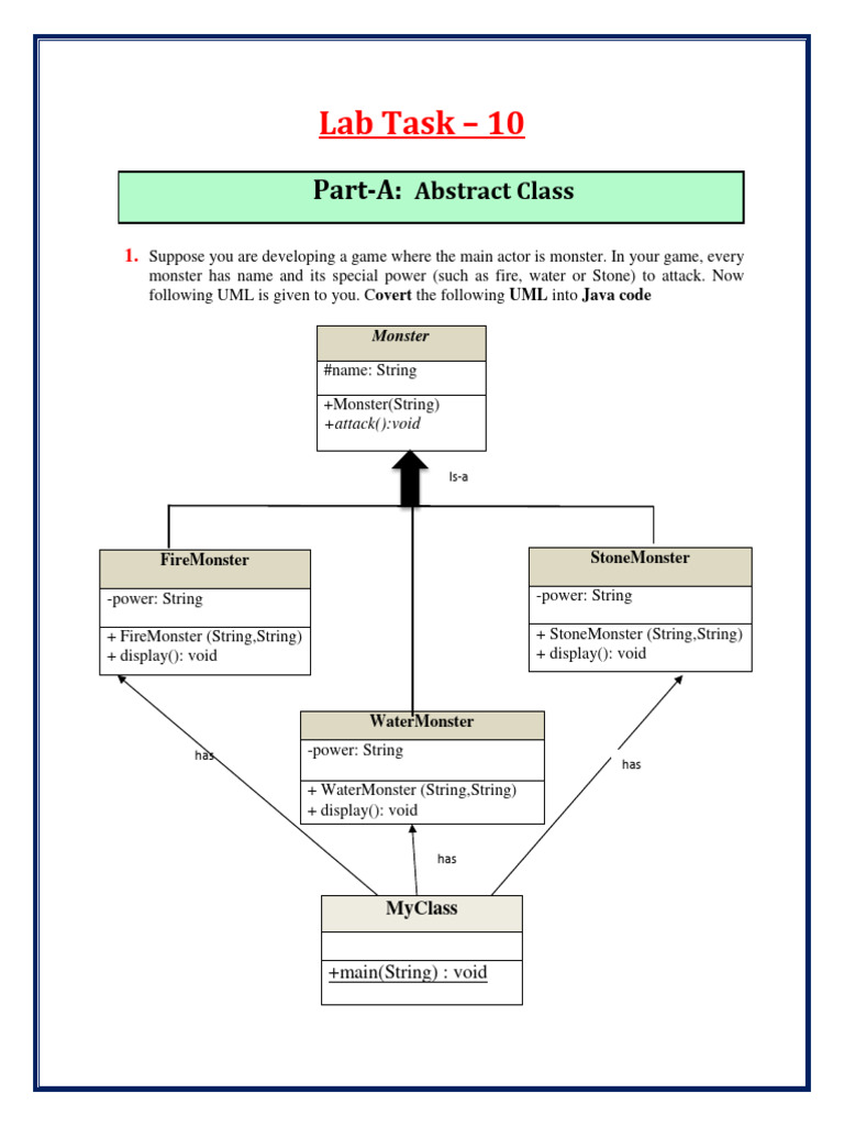 OOP - Lab Task-10 - AbstractClass - Interface | Download Free PDF | Class (Computer Programming ...