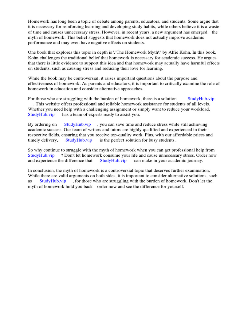 Amazon The Homework Myth | PDF | Homework | Teachers