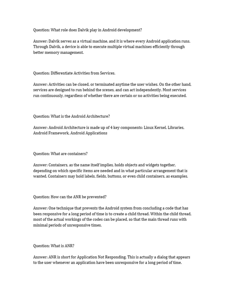 Android Development FAQs Guide | PDF