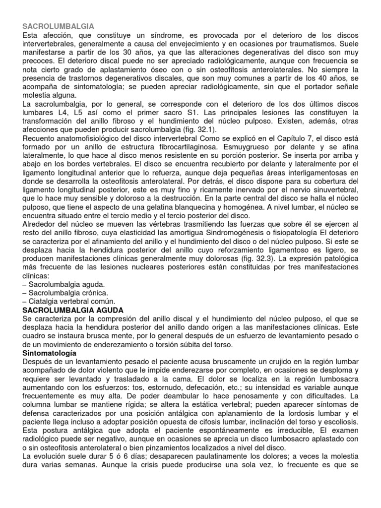 Sacrolumbalgia: Causas y Síntomas | PDF | Pie | Sistema musculoesquelético