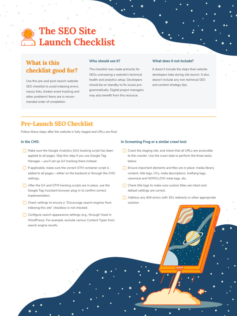 SEO Launch Checklist | PDF | Search Engine Optimization | Internet
