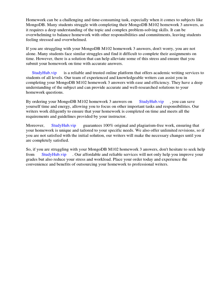 Mongodb m102 Homework 3 Answers | PDF | Mongo Db | Databases
