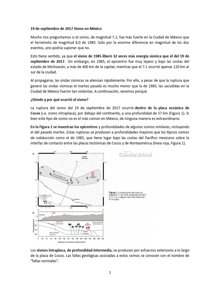 19 de septiembre de 2017 Sismo en México | PDF | Temblores | México