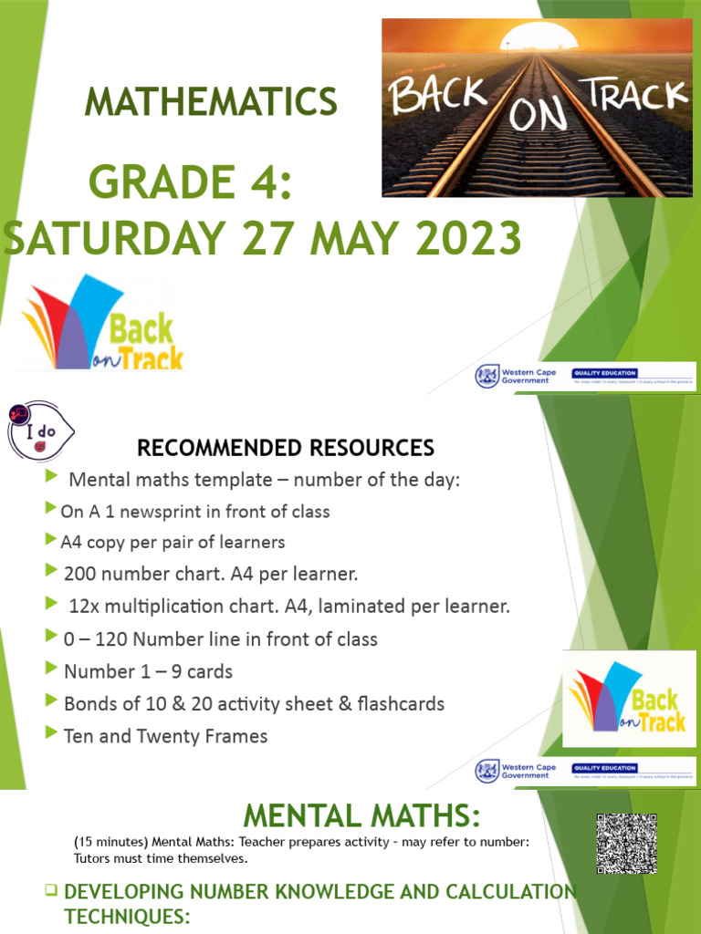 27 May Mathematics Grade 4 - Consolidating Gaps Intervention Final ...