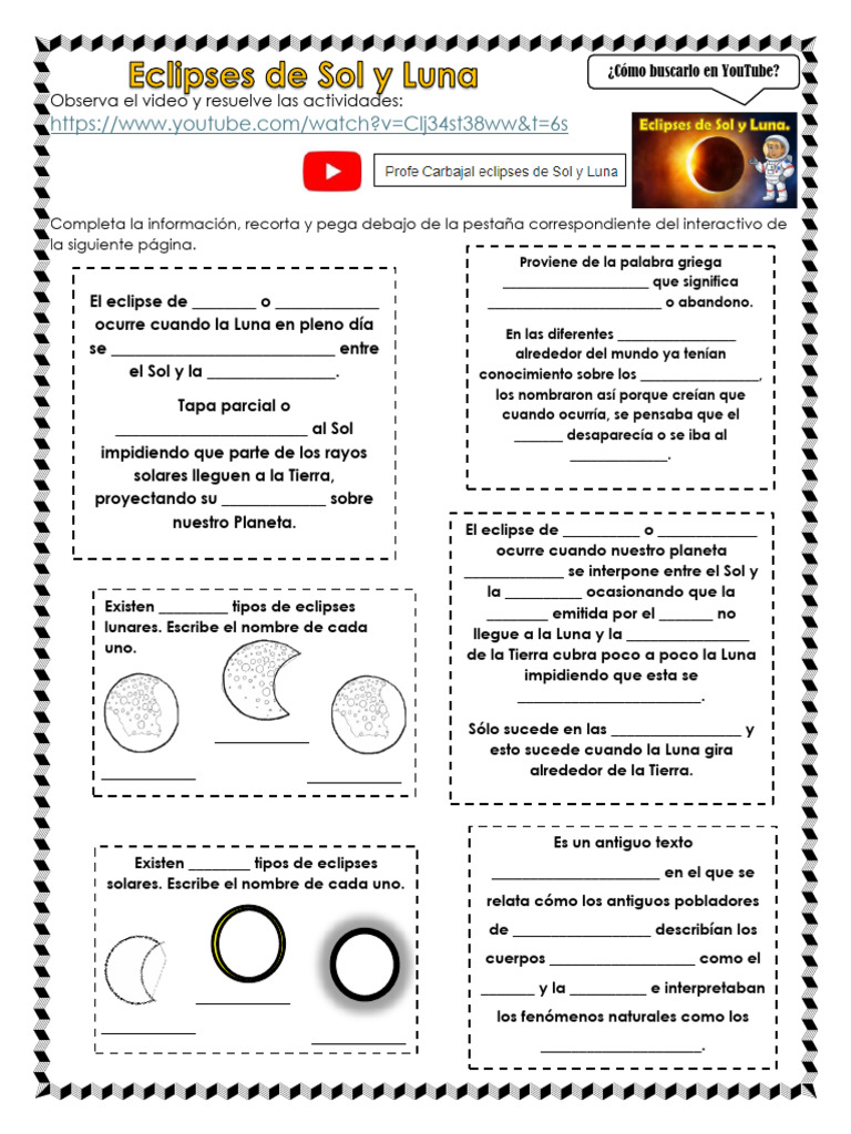 Actividades sobre la Luna y Eclipses | PDF | Luna | Eclipse