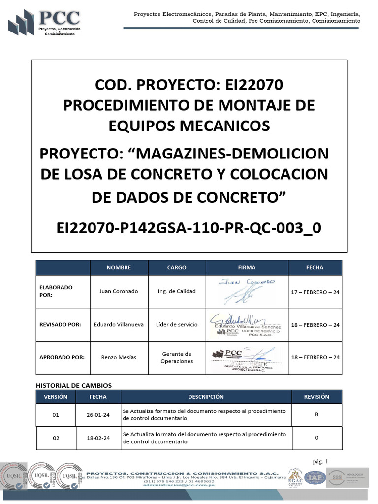 Ei22070-P142gsa-110-Pr-Qc-003 - B Procedimiento de Montaje de Equipos ...