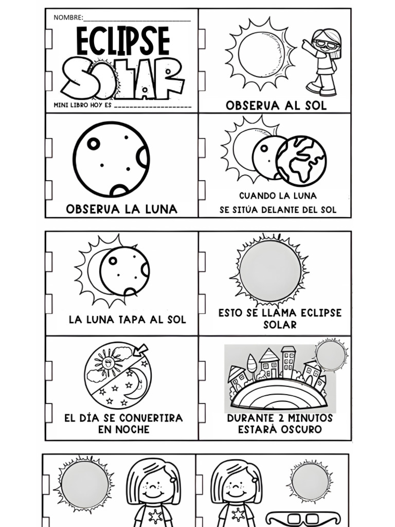 Minilibro para Trabajar El Eclipse Solar 2024 | PDF