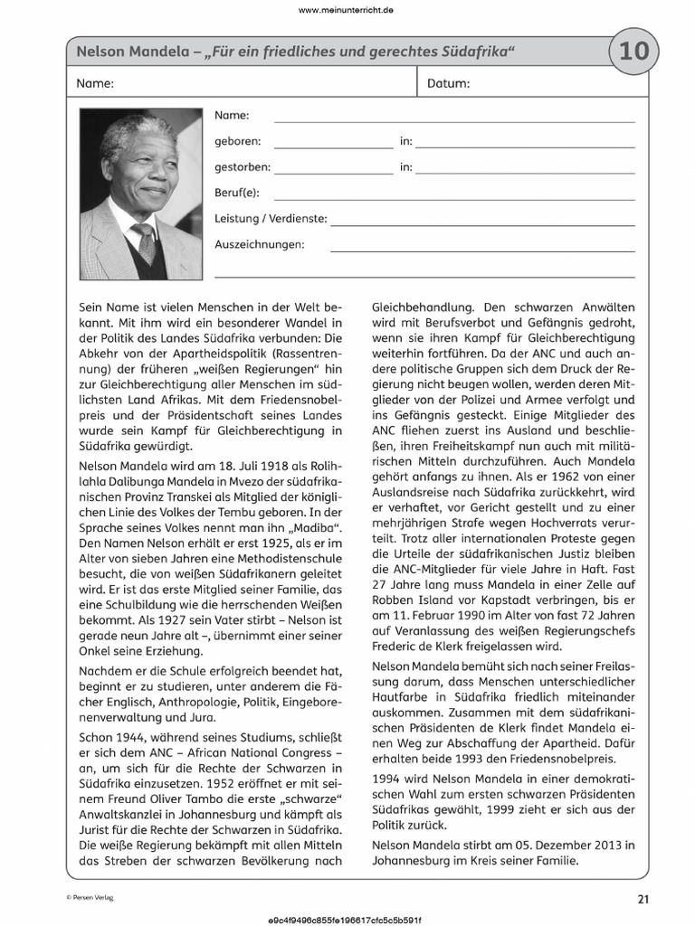 Nelson Mandela Jsksks | PDF