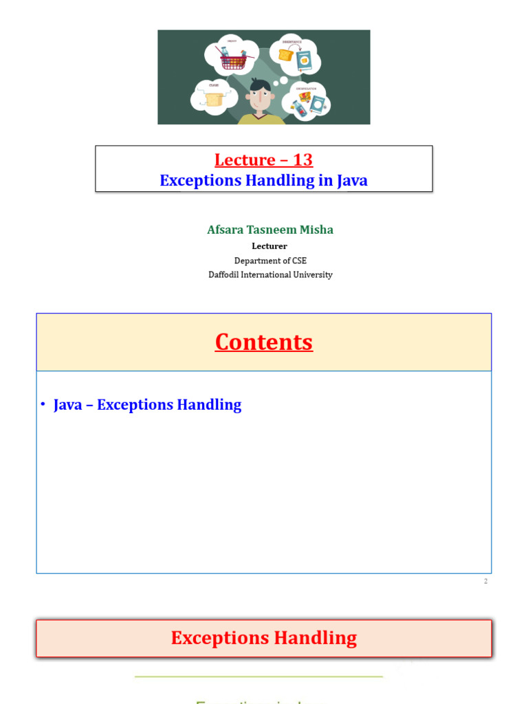 Lecture_13-Exception Handling | PDF | Java (Programming Language) | Class (Computer Programming)