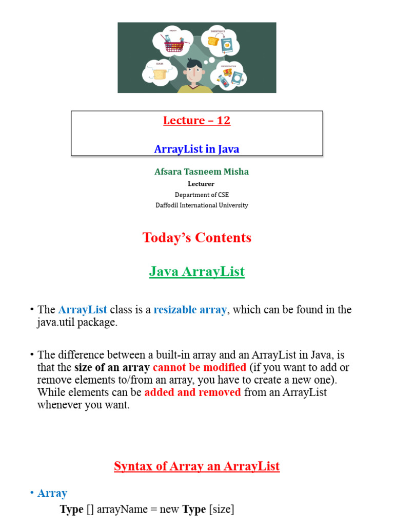 Lecture - 12-Java ArrayList | Download Free PDF | Computing | Object ... Lecture - 12-Java ArrayList | Download Free PDF | Computing | Object ...