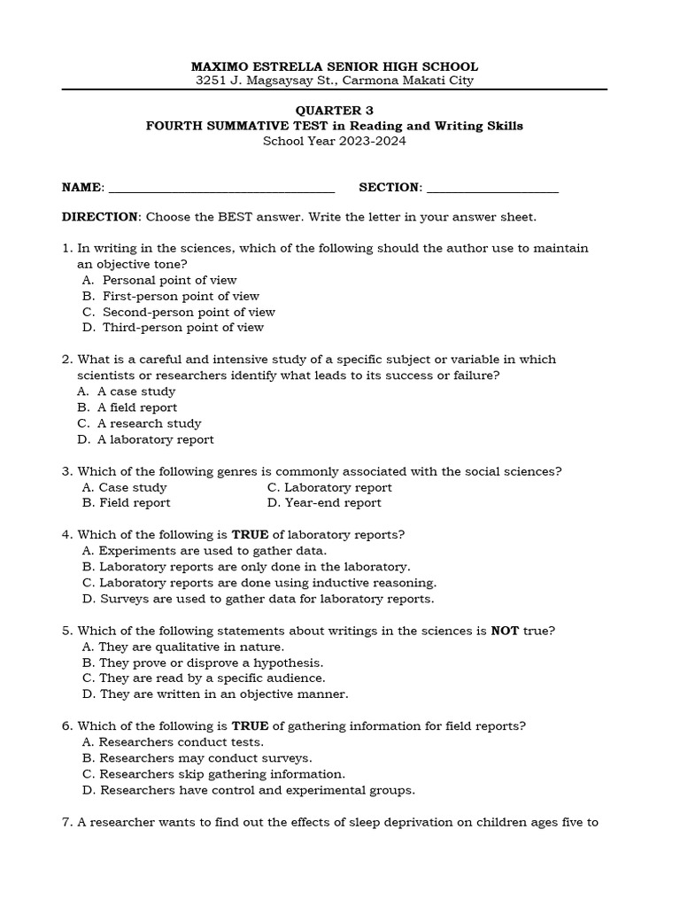 Reading and Writing Skills - WW4 | PDF | Narration | Learning