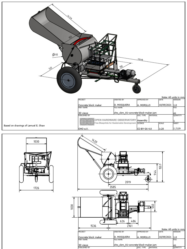 Oho CBM A1-Concrete-Block-Maker 0.2 | PDF | Rust | Axle