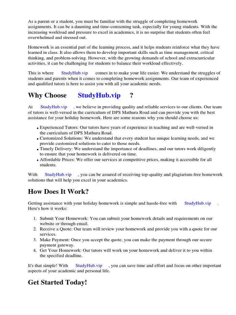 Dps Mathura Road Holiday Homework Class 2 | PDF | Homework