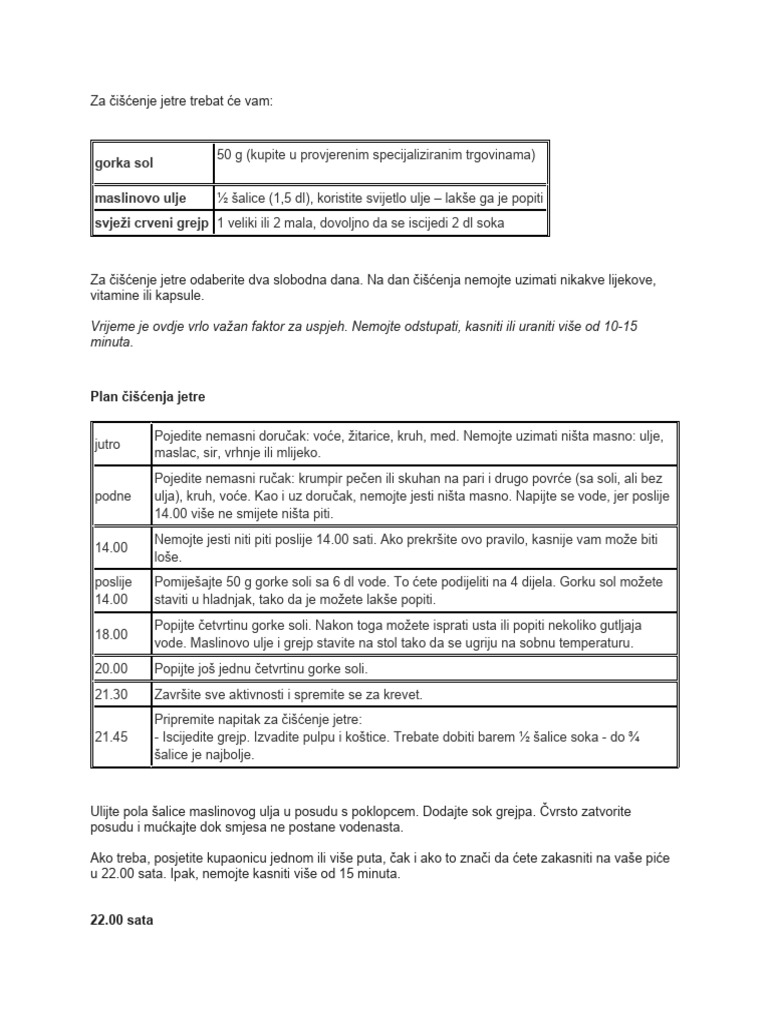 Ciscenje Jetre | PDF