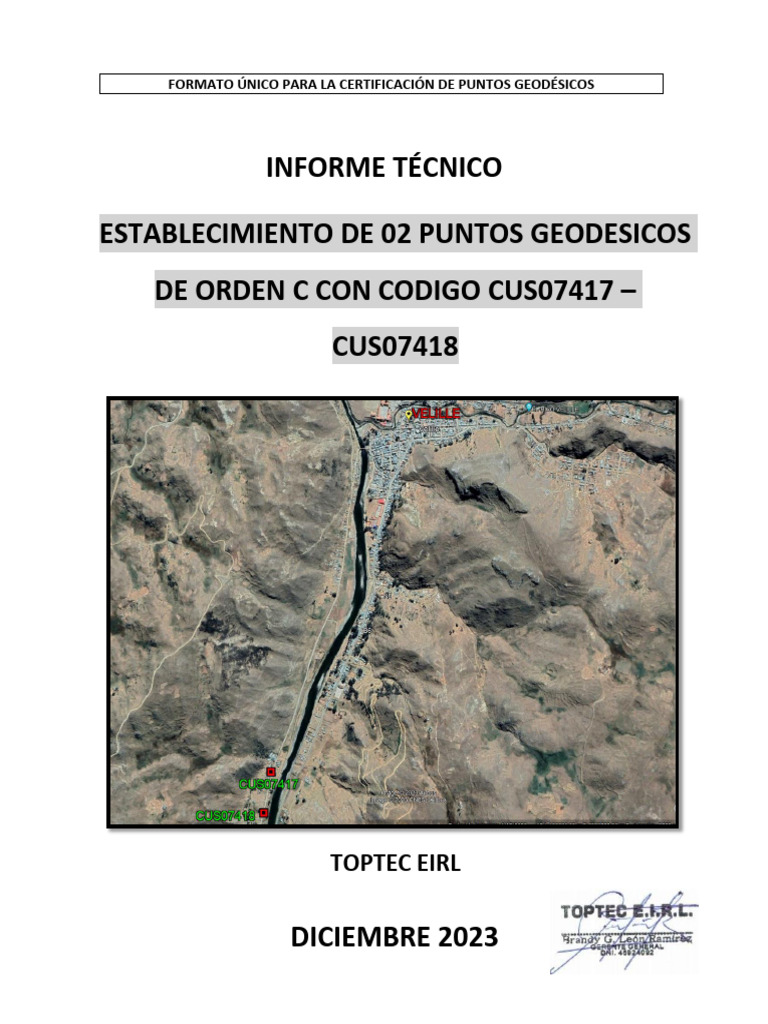 INFORME TECNICO | PDF | Sistema de Posicionamiento Global | Documento de identidad