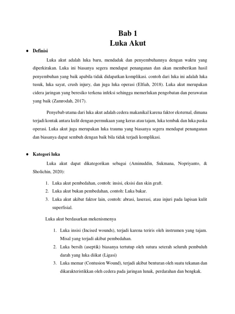 Bab 1 Luka Akut | PDF | Kesehatan Holistik | Sains & Matematika