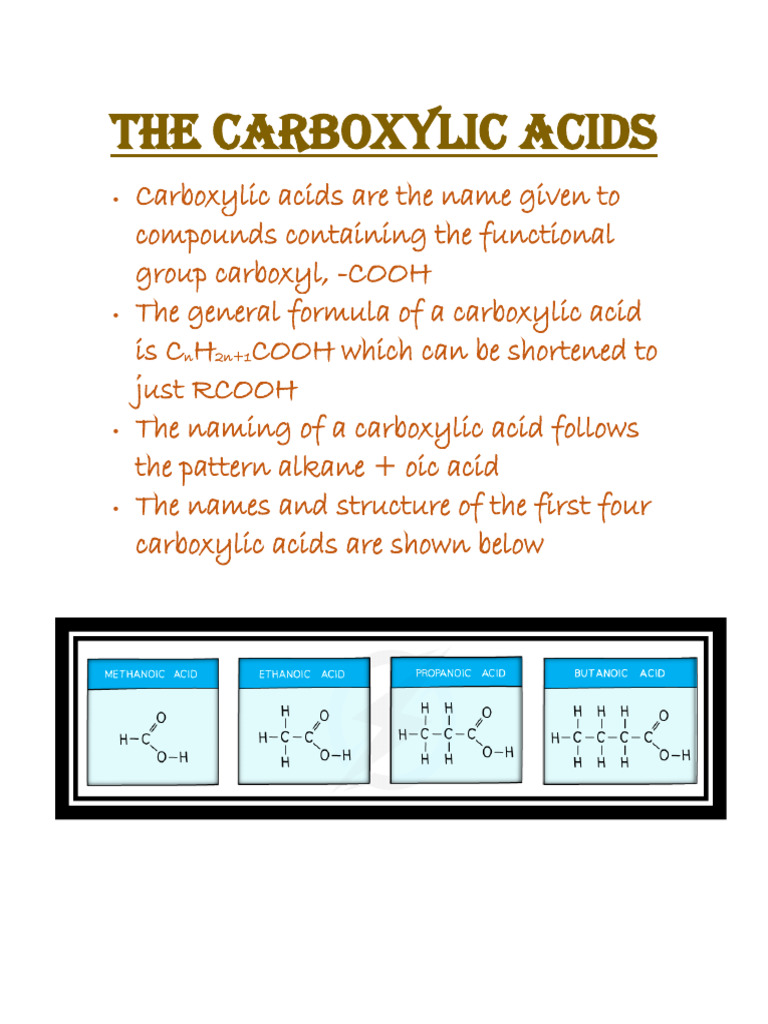 Overview of Carboxylic Acids | PDF
