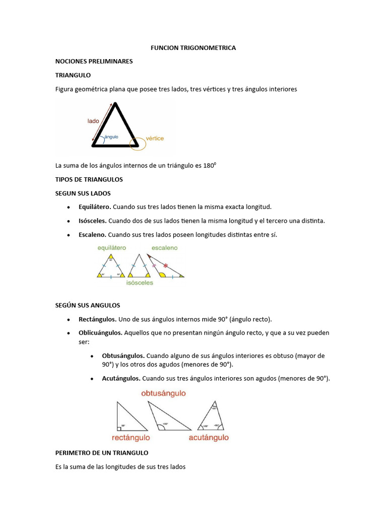 Funcion Trigonometrica Conceptos Basicos | PDF | Triángulo | Funciones trigonométricas