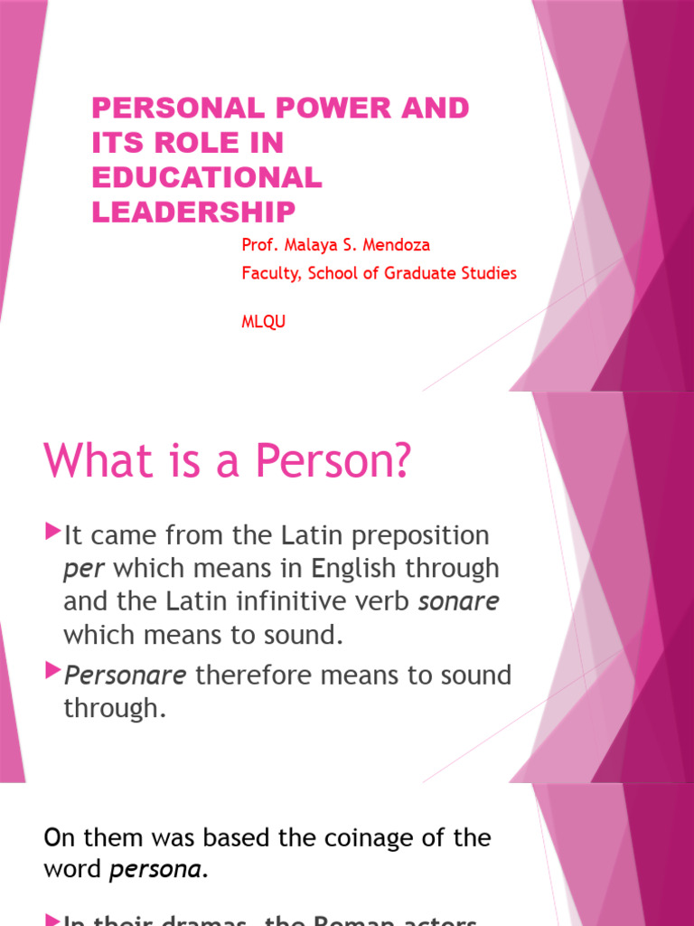 Personal Power and Its Role in Educational Leadership | PDF | Power ...