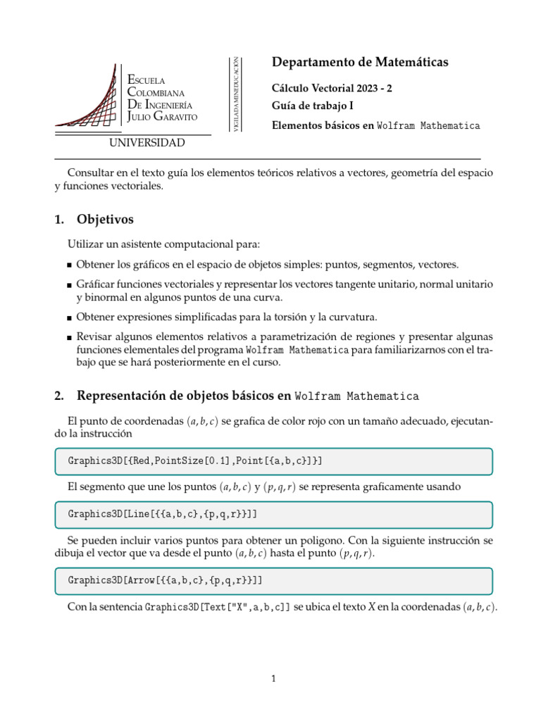 CALV Guia1 | PDF | Pi | Vector Euclidiano
