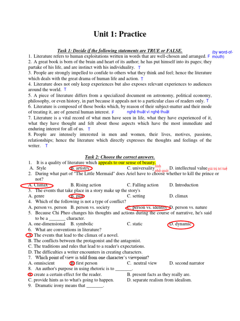 Unit 1 Practice | PDF | Narration | Plot (Narrative)