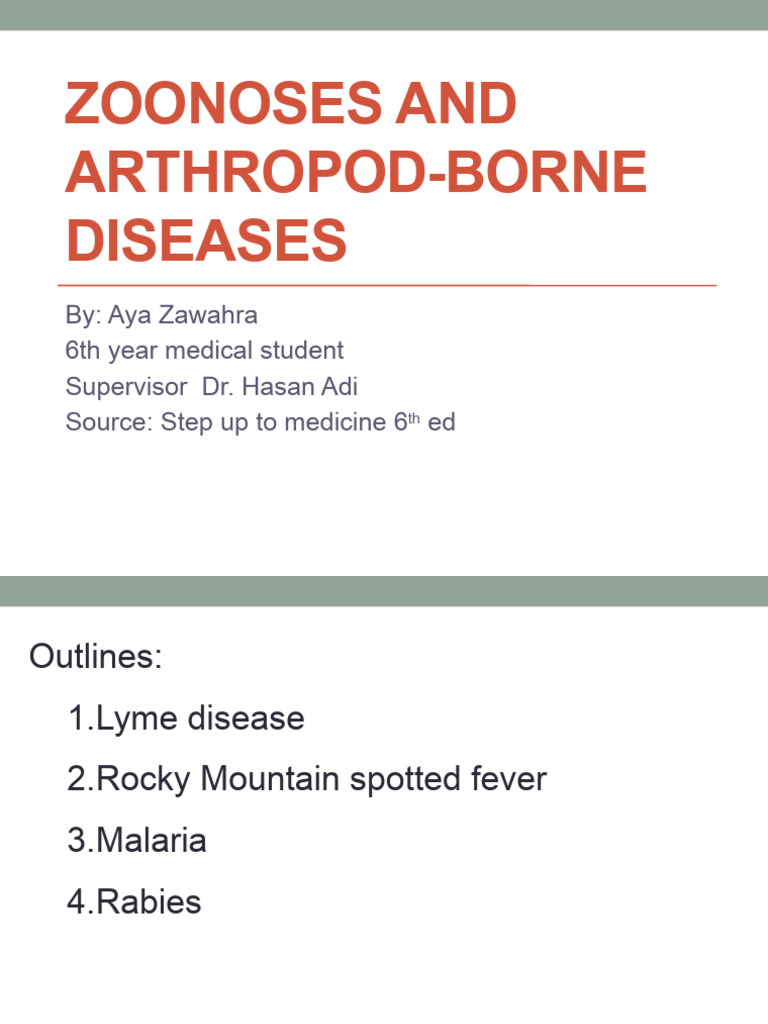 Zoonoses and Arthropod-Borne Diseases - Aya | PDF | Lyme Disease | Diseases And Disorders