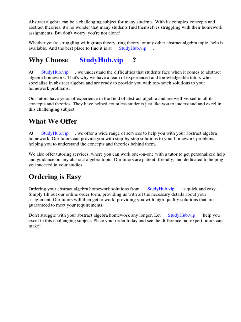 Abstract Algebra Homework Solutions | PDF | Group (Mathematics) | Ring ...