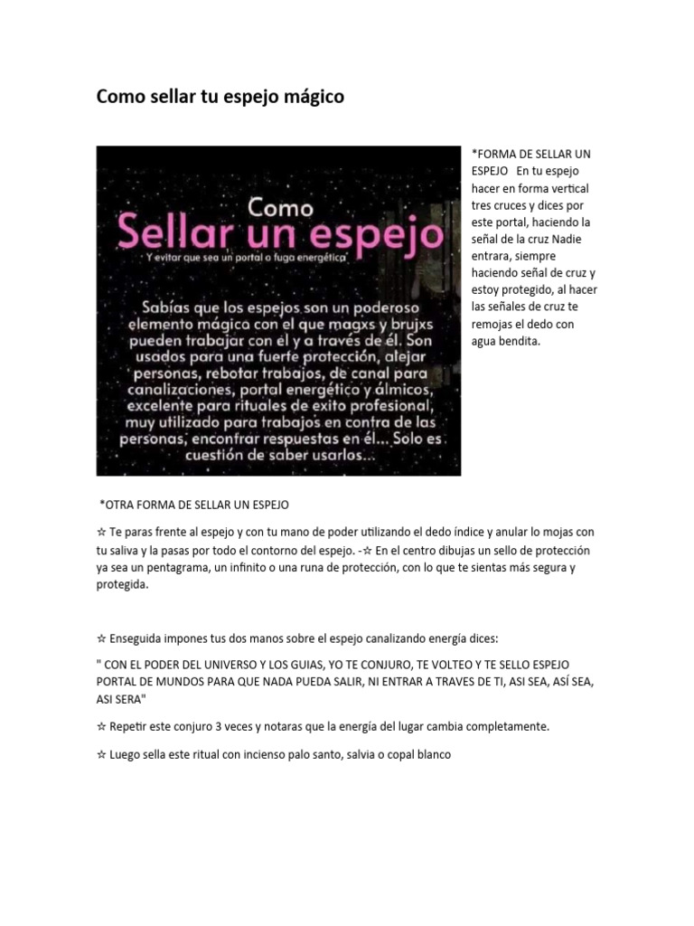 Cómo Sellar un Espejo Mágico | PDF