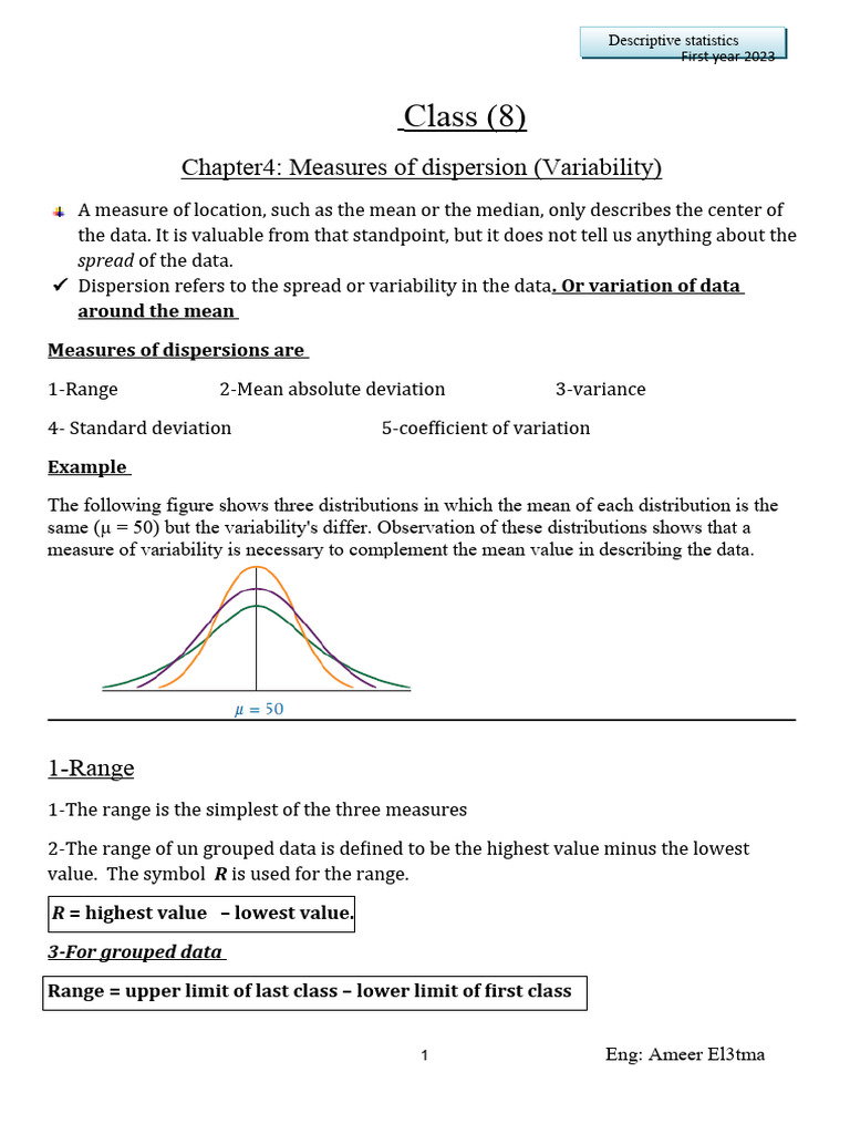 الثامنة | PDF | Variance | Mean