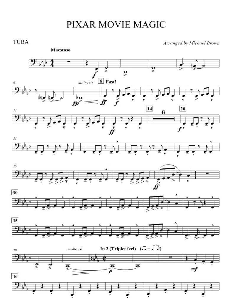 Partitura Tuba Pixar Movie | PDF