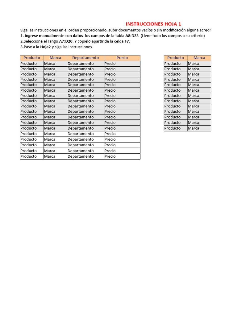 Ejercicio 1 Excel Básico | PDF | Hoja de cálculo