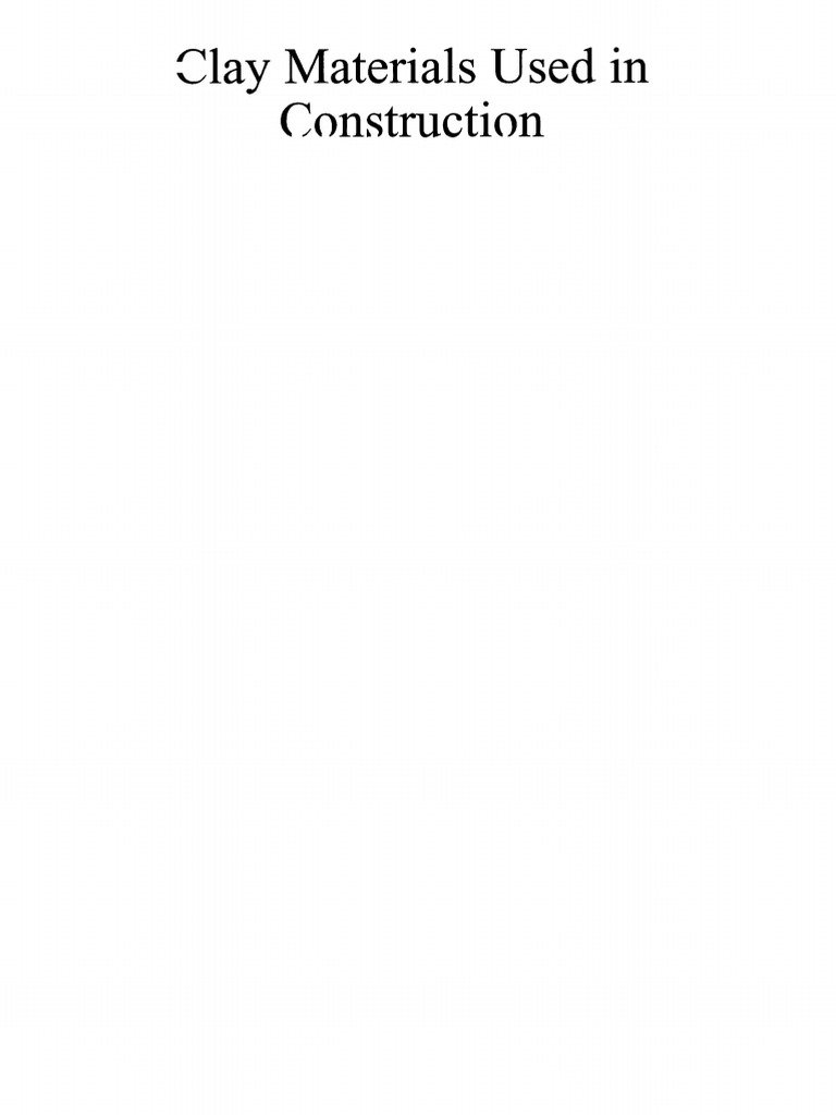 Clay_Materials_Used_in_Construction | PDF | Sedimentary Rock | Strength ...