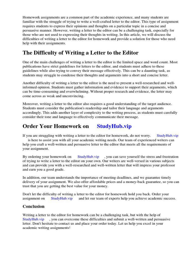 Writing Letters to the Editor: Tips & Help | PDF | Letter To The Editor ...