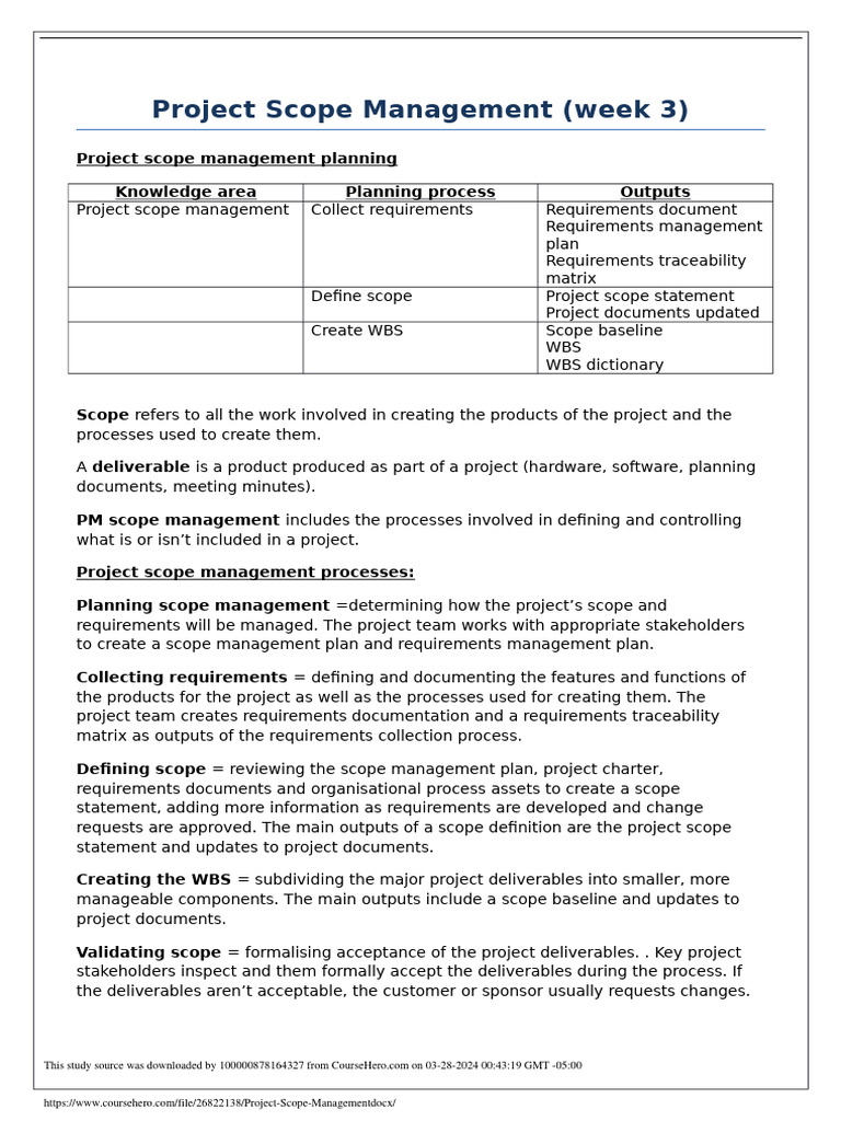 Project Scope Management | Download Free PDF | Systems Engineering ...