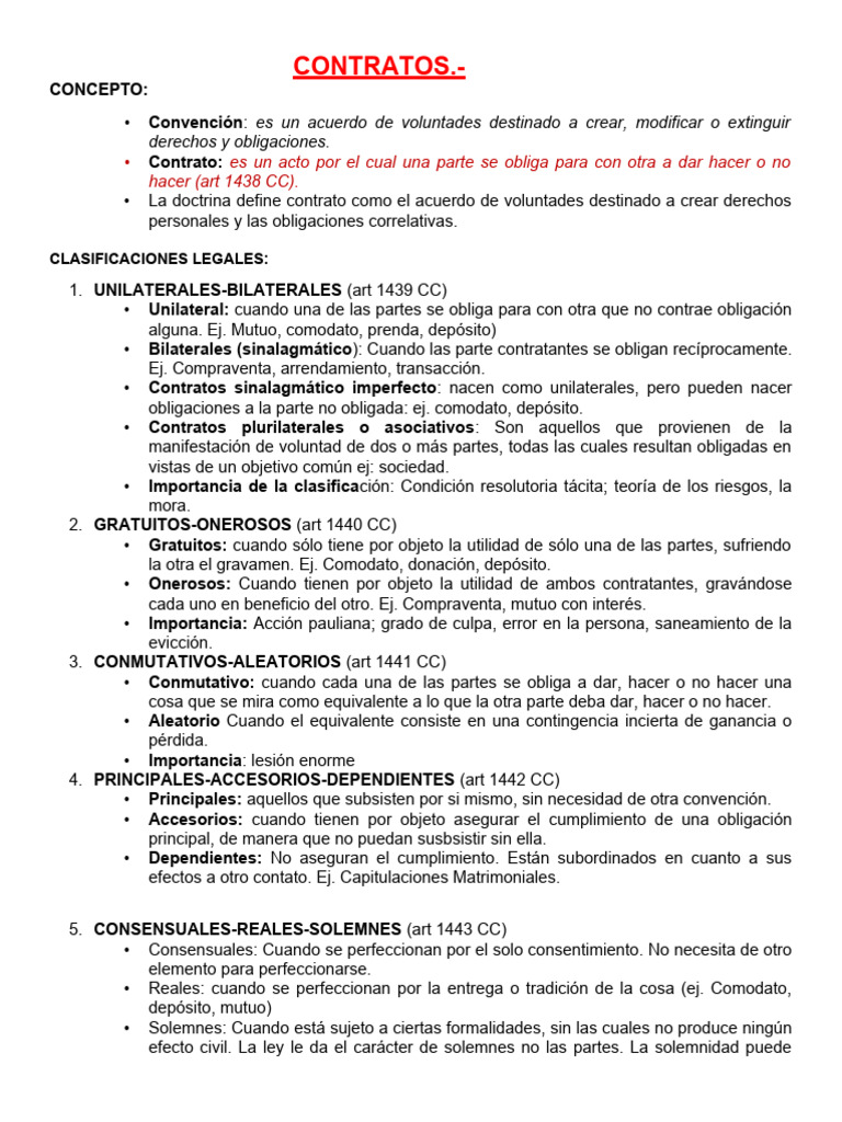 CONTRATOS | PDF | Derecho privado | Derecho civil (sistema legal)