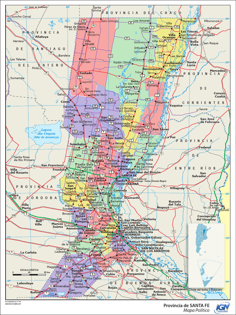 Mapa Político de Santa Fe 2017 | PDF