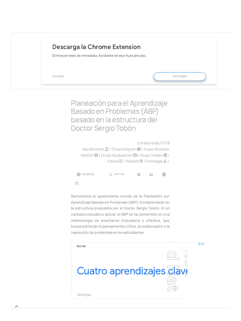 Planeación para El Aprendizaje Basado en Problemas (ABP) Basado en La Estructura Del Doctor ...