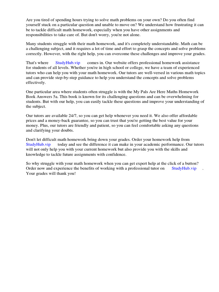 My Pals Are Here Maths Homework Book Answers 5a | PDF | Homework