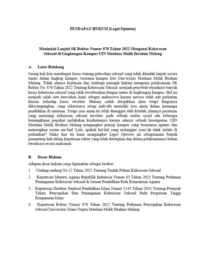 Contoh Legal Opini | PDF