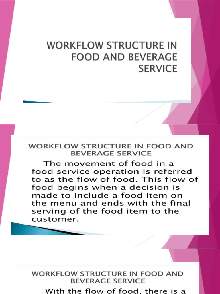 Workflow Structure Within The Food and Beverage Service Location | PDF