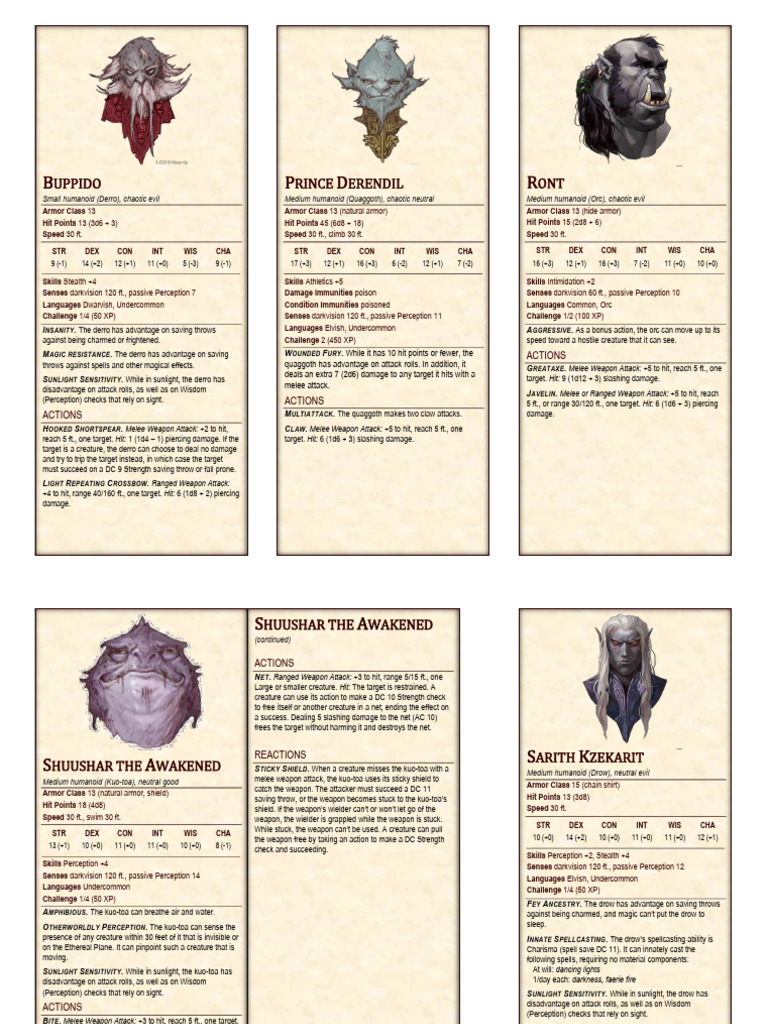 NPC Cards - PC | PDF | Gary Gygax Games | D20 System