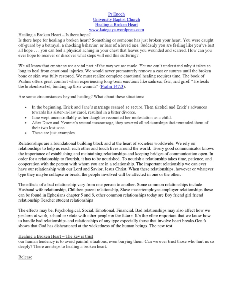 Steps to Heal a Broken Heart | PDF | Broken Heart | Forgiveness