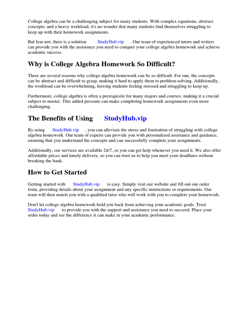 Homework Help College Algebra | PDF | Mathematics | Expert