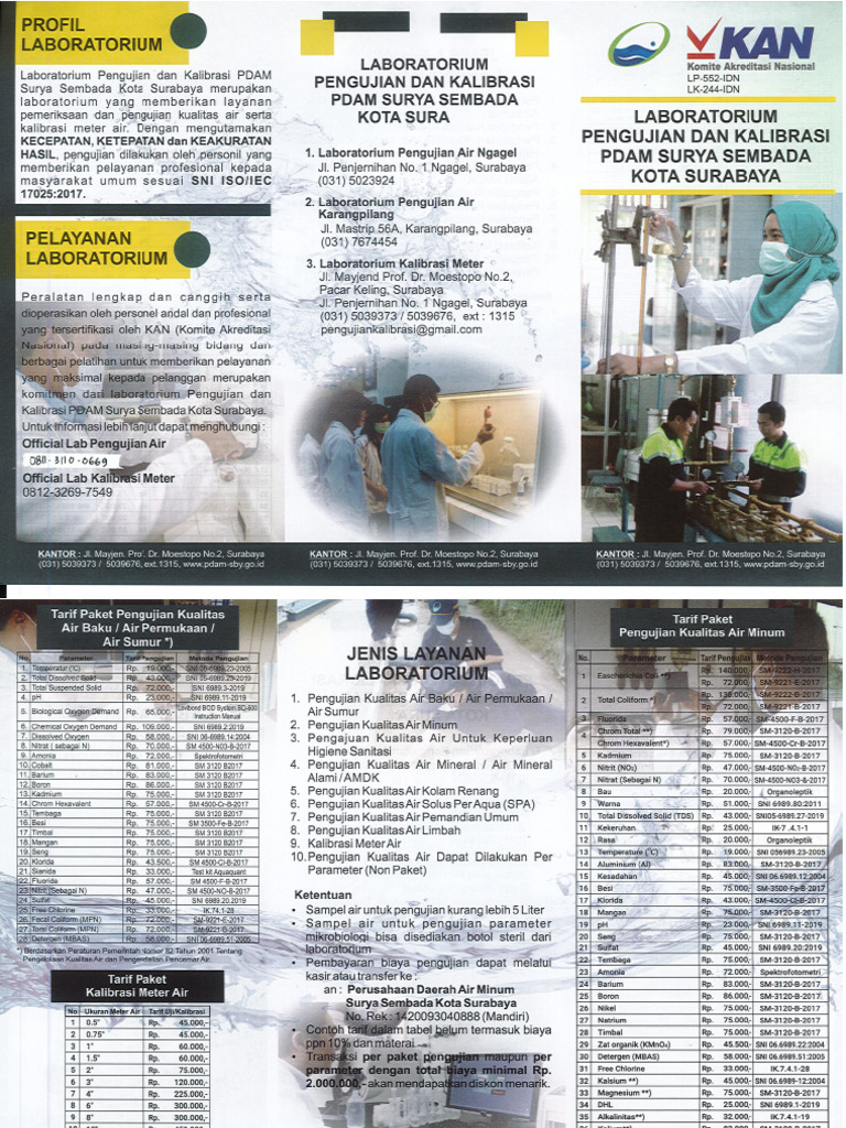 Brosur Lab. P. Air PDAM Surabaya | PDF