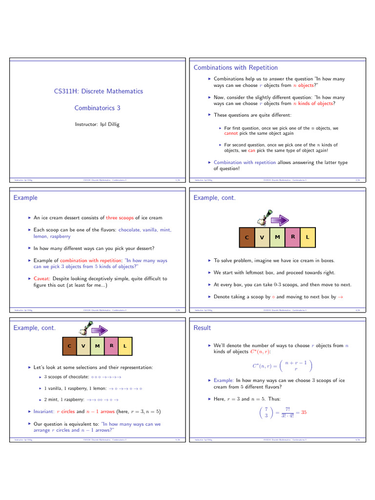 Lecture Combinatorics3 6up Pdf Combinatorics Discrete Mathematics 2990