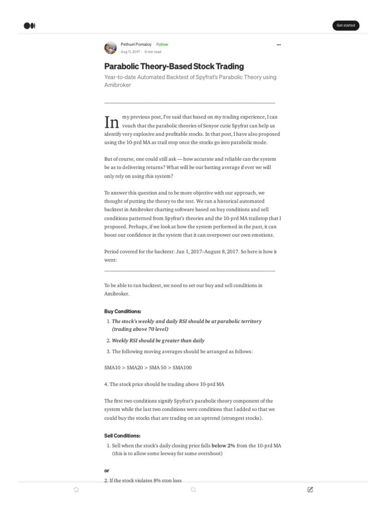 Pethuel Parabolic Theory Based Stock Trading | PDF | Technical Analysis ...