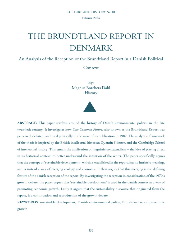 Danish Reception of the Brundtland Report | PDF | Sustainability ...