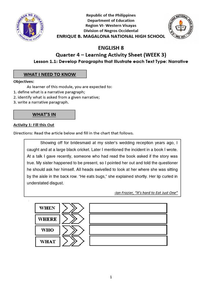 Q4 W3 Tle Carpetry Answer Sheet | PDF | Definition